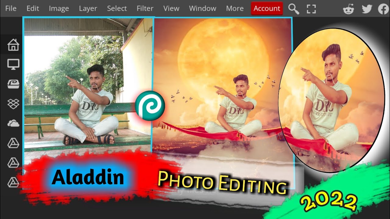 💥 Aladdin Photo Editing 2022 | Photopea Aladdin Magical Carpet Photo ...