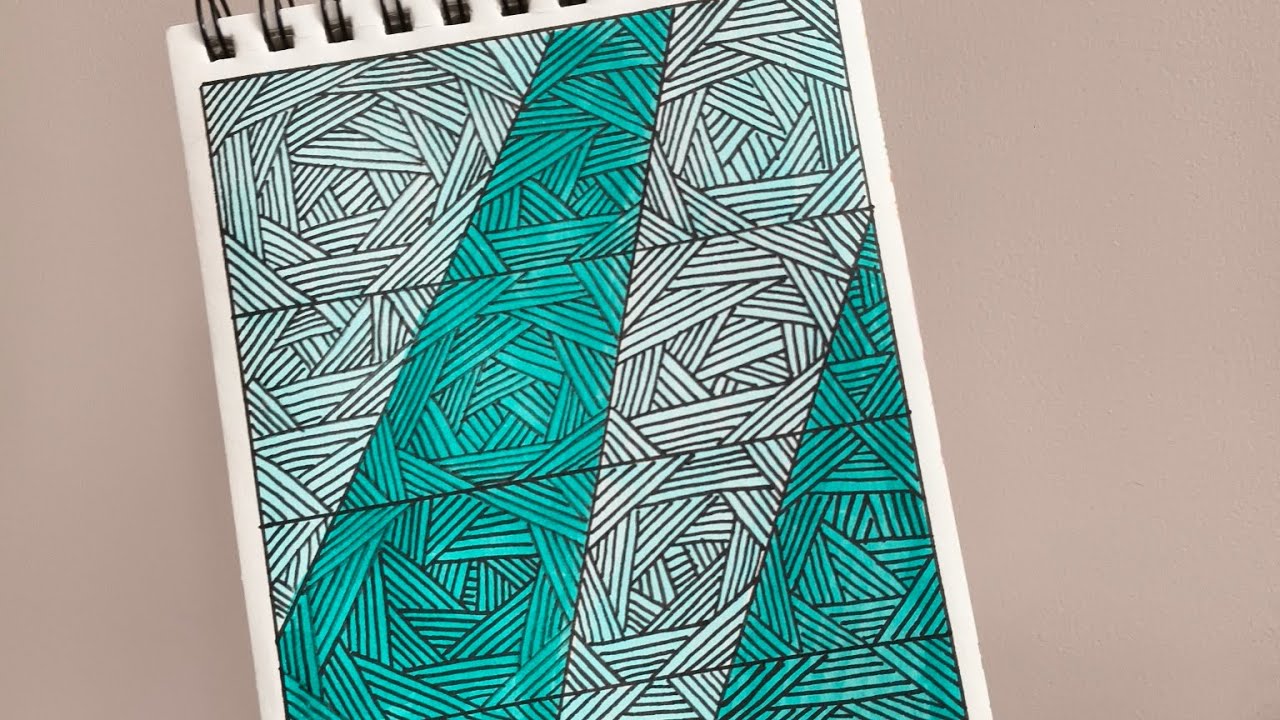How to draw Easy Line Zentangle Pattern - YouTube