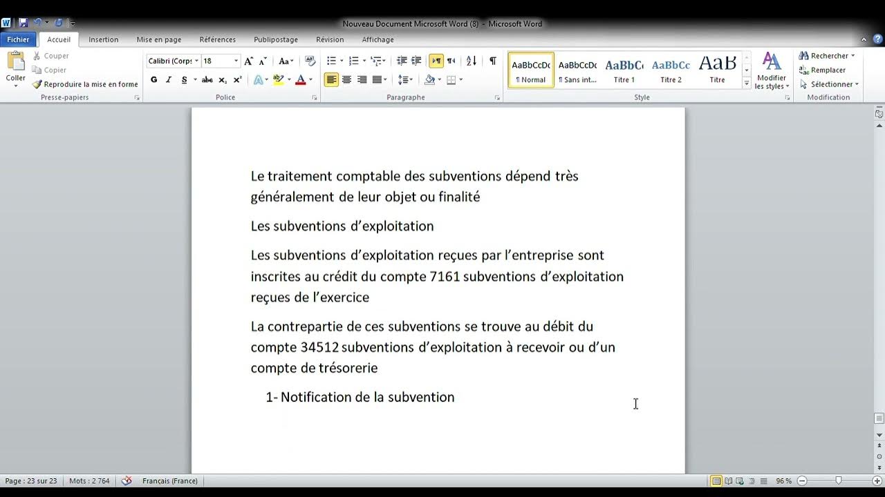 Comptabilité approfondie : traitement comptable des subventions d'exploitation - YouTube