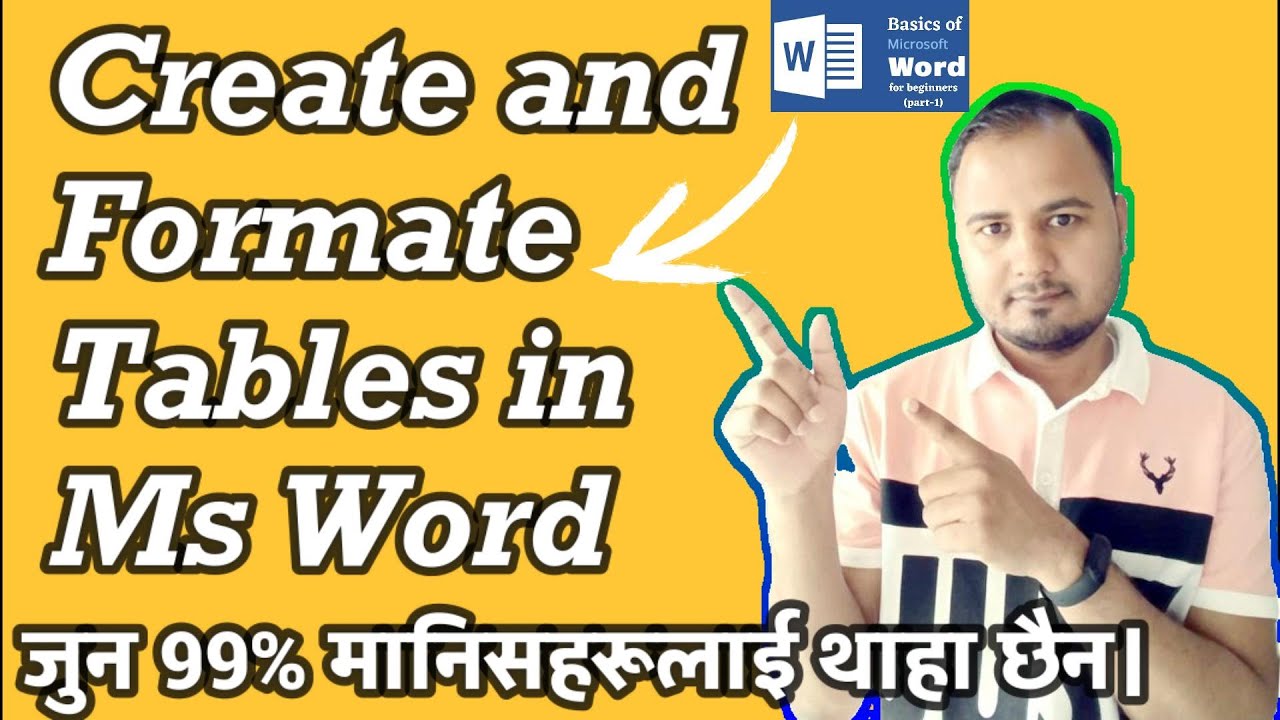 Create and Format Tables in Microsoft Word Tutorial in Nepali | # ...