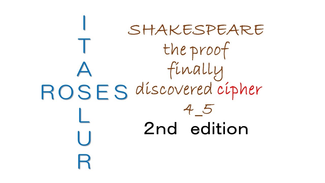 SHAKESPEARE THE PROOF 4/5 finally discovered cipher 2e - YouTube