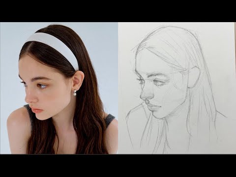 Portrait study of a 3/4 pose in overhead view (real time demo) - YouTube