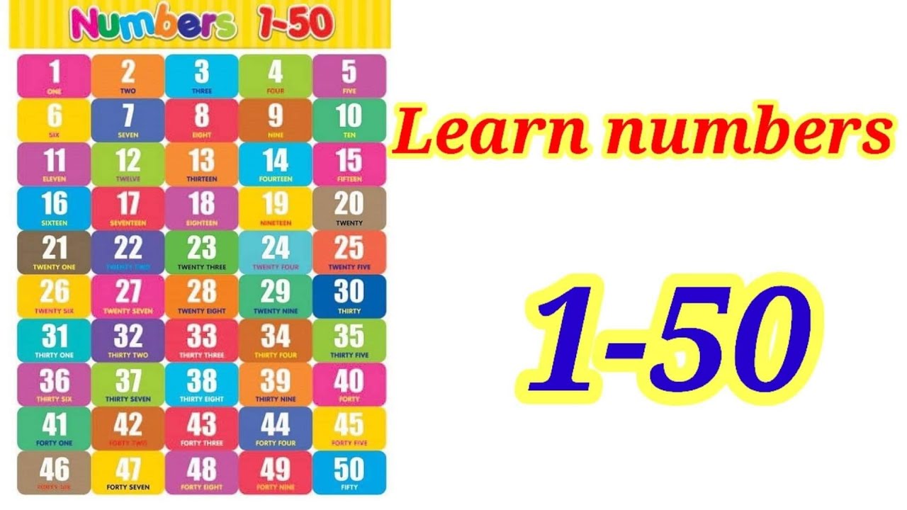 Learn numbers 1-50 😊😊😊🥰🥰🥰 - YouTube