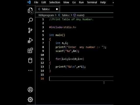 Print the TABLE of any Number || #cprogramming || - YouTube