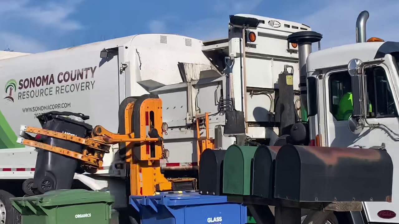 Sonoma County Resource Recovery and Split Body PeterBuilt Garbage Truck ...