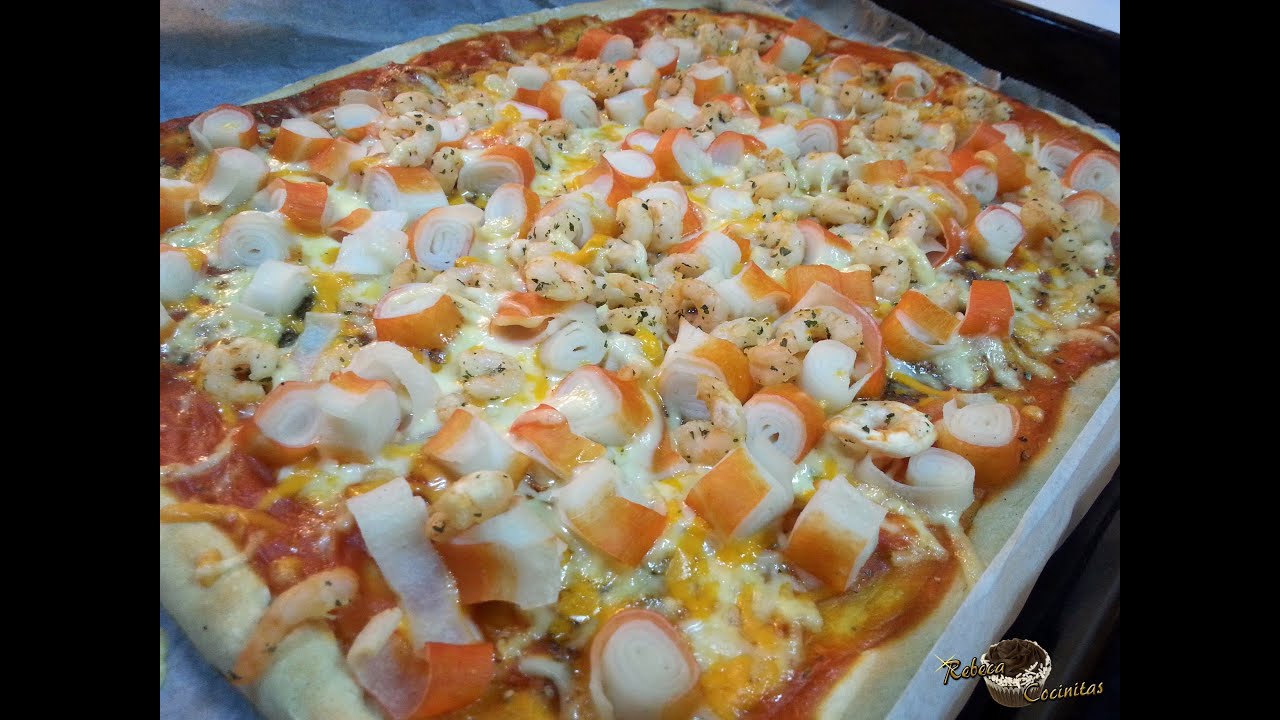 PIZZA de GAMBAS (CAMARONES) - YouTube