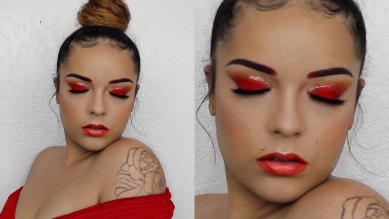Red Glitter Cut Crease |Red Series |2018 - YouTube