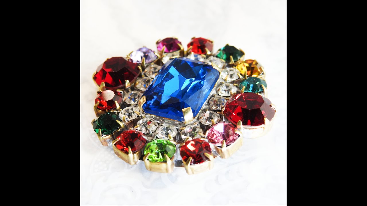 Rhinestone glass button for fancy jewelry making | Zaza of Canada - YouTube