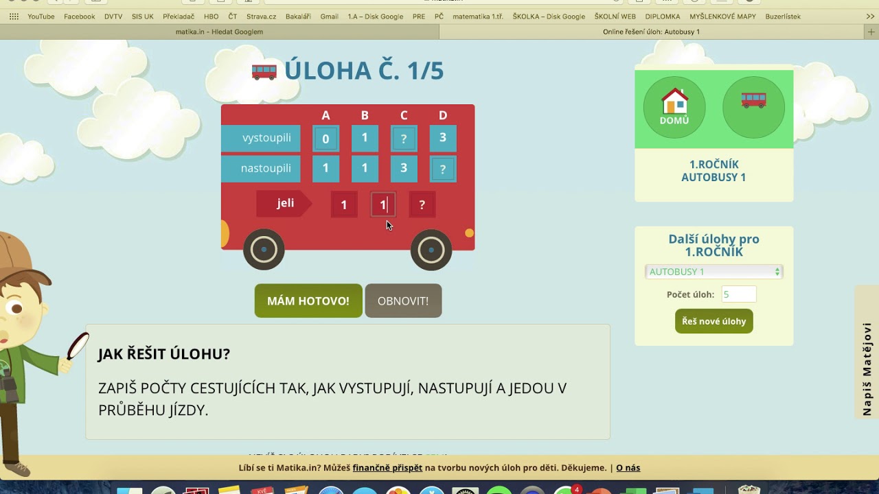 Hejného matematika 1. třída / matika.in - BUS - YouTube