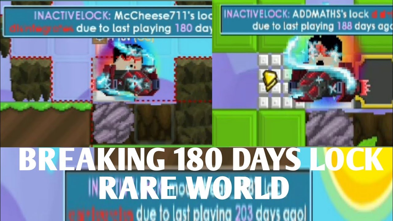 Breaking 180 Days Rare World Lock ! Growtopia - YouTube