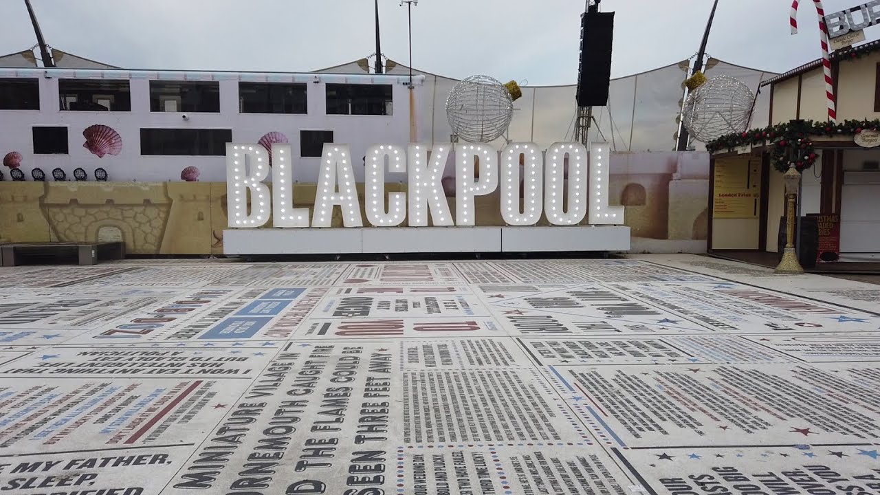 cold morning in blackpool, walk on beach and headlands early morning ...