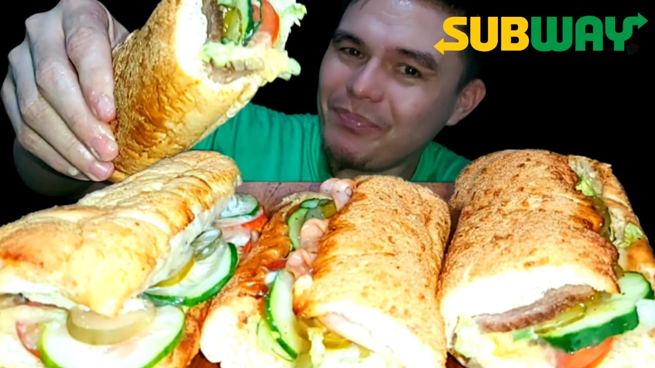SUBWAY SANDWICH | MUKBANG ASMR | REAL MUKBANG | EATING SHOW - YouTube
