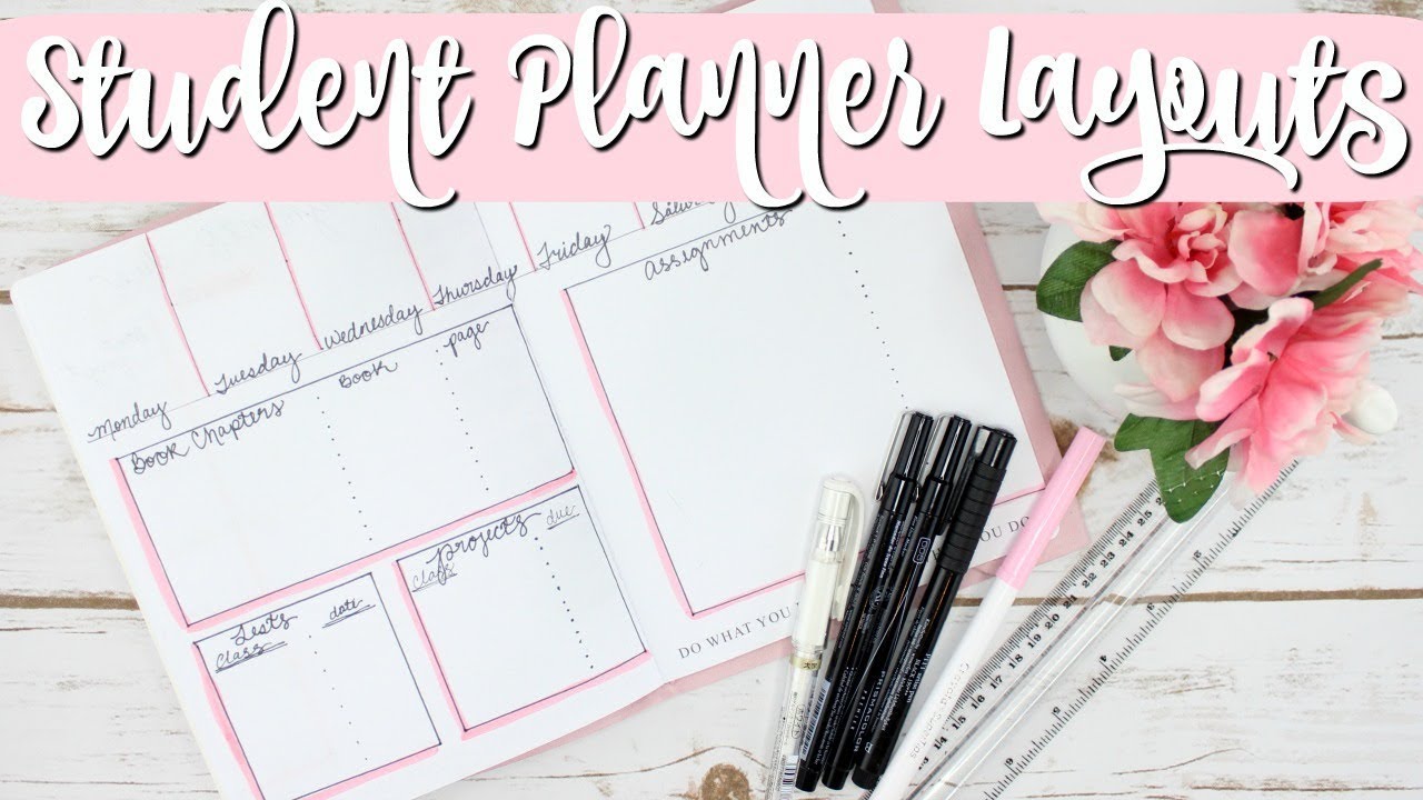 STUDENT PLANNER LAYOUTS || 2018 BULLET JOURNAL - YouTube