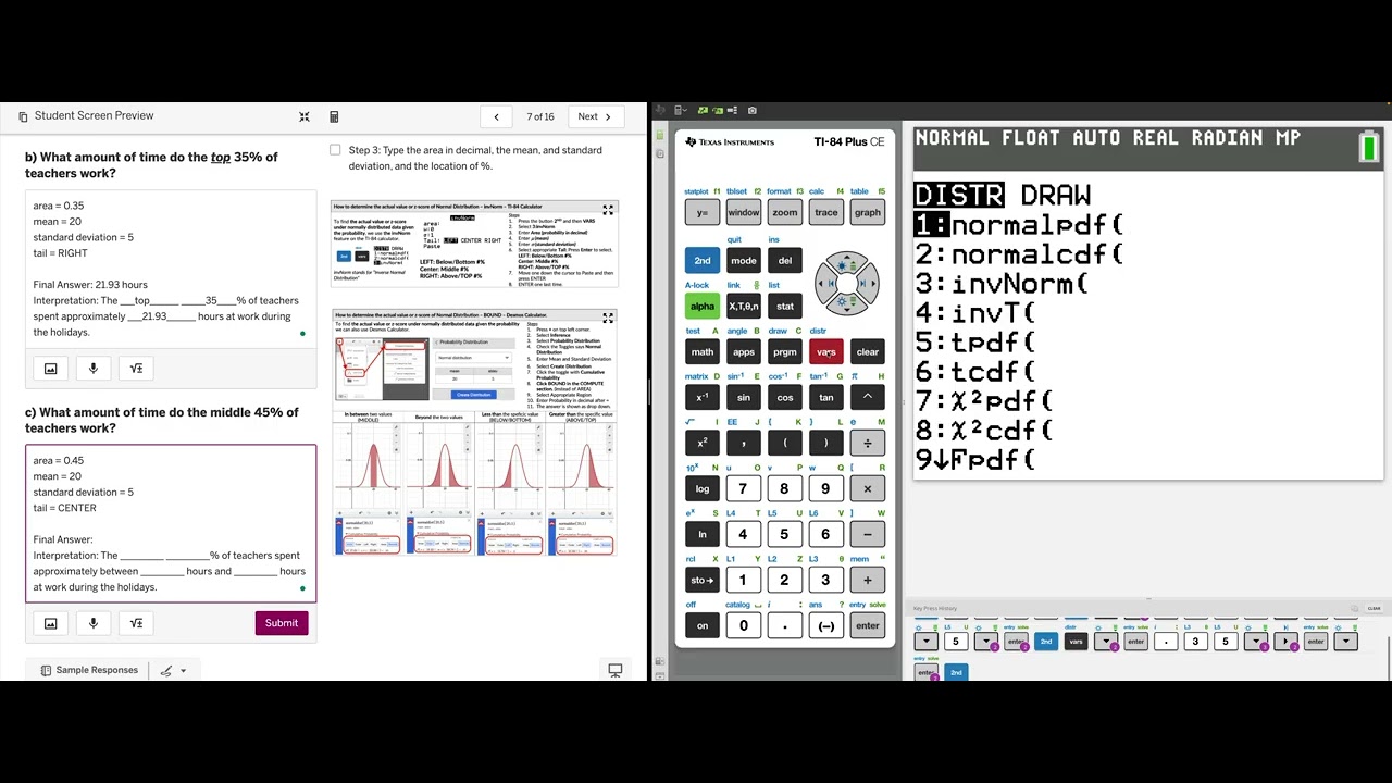 AP Stat: 1-10-4 InvNorm on TI-84 calculator and Desmos Calculator - YouTube