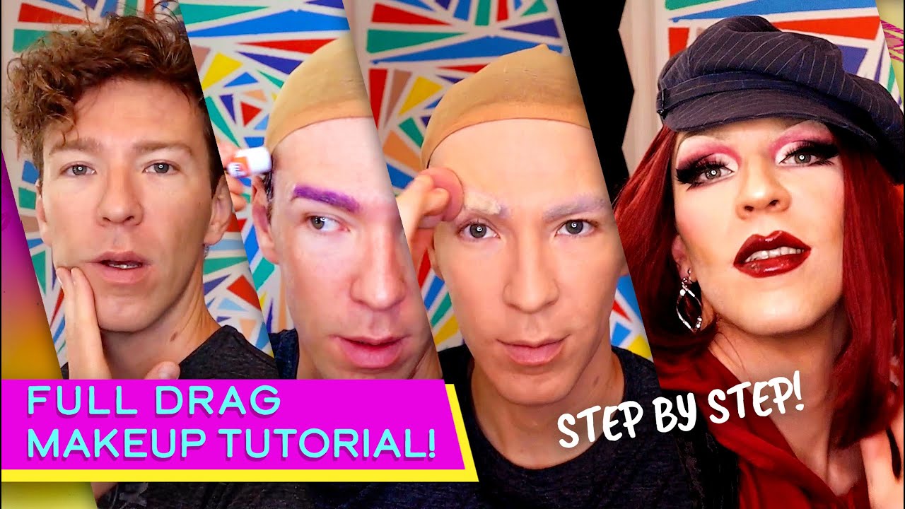 FULL DRAG MAKEUP TUTORIAL- step by step - YouTube