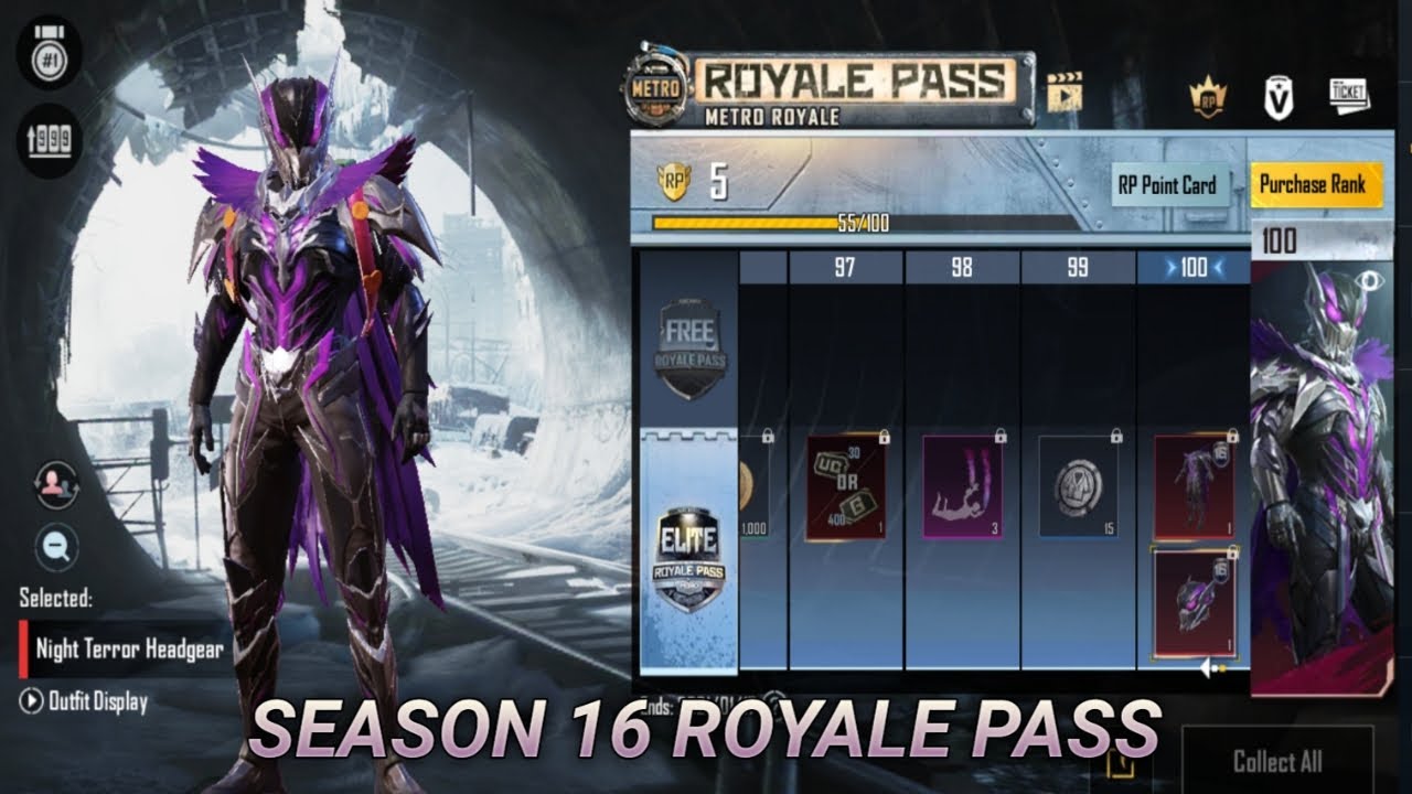 All New Season 16 RP 1 to 100 | PUBG Mobile | Season 16 Royale Pass ...