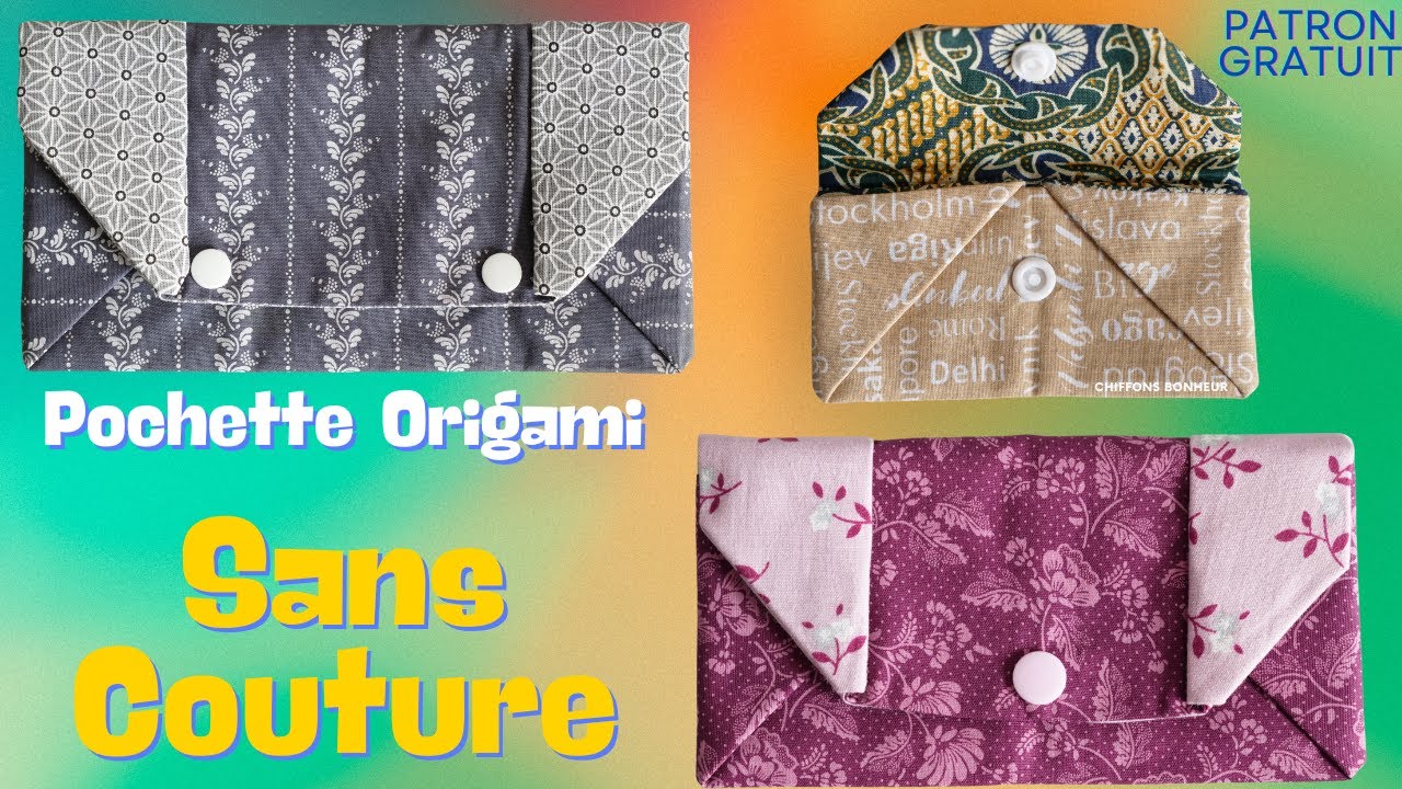 Réalisation facile pochette origami sans couture avec un carré magique ...