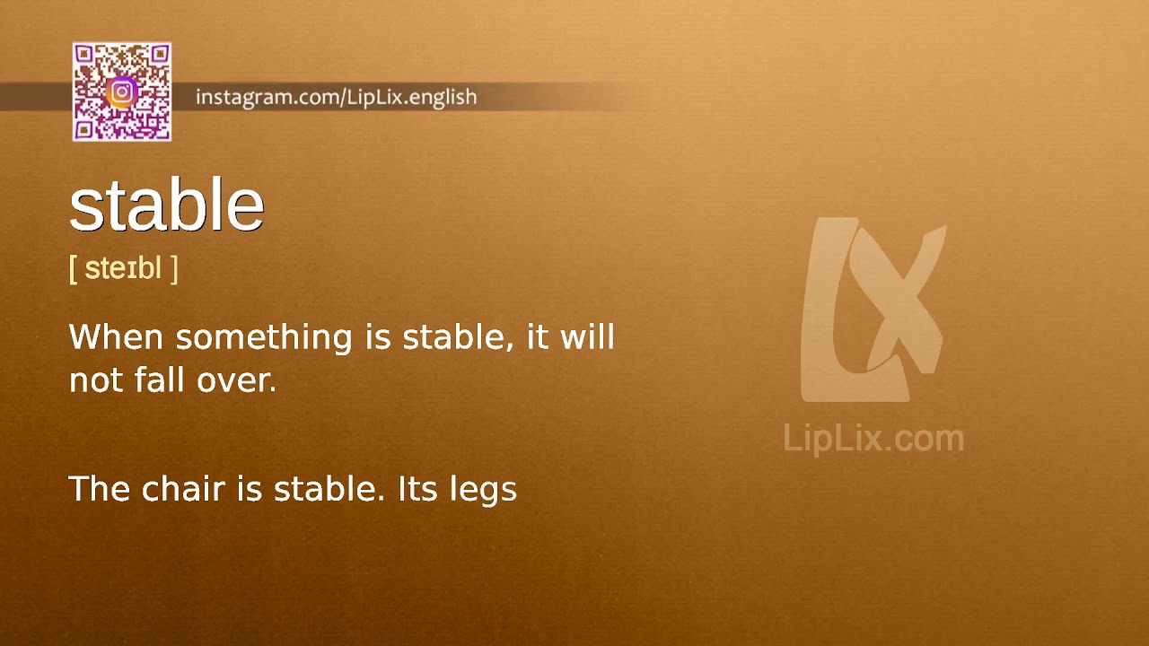 Stable : C1 level english vocabulary lesson, www.LipLix.com - YouTube