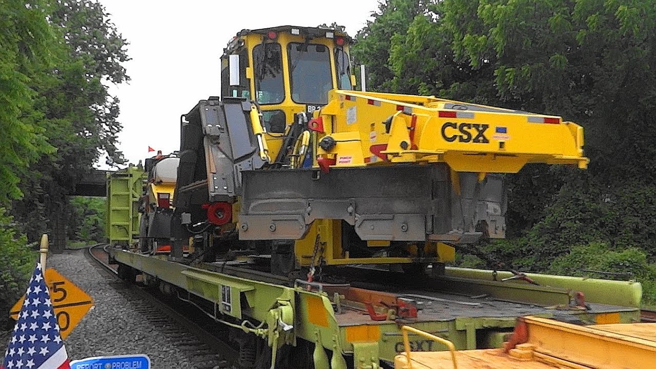 CSX W049 Loaded Ballast Washer & MOW Equipment Train - YouTube