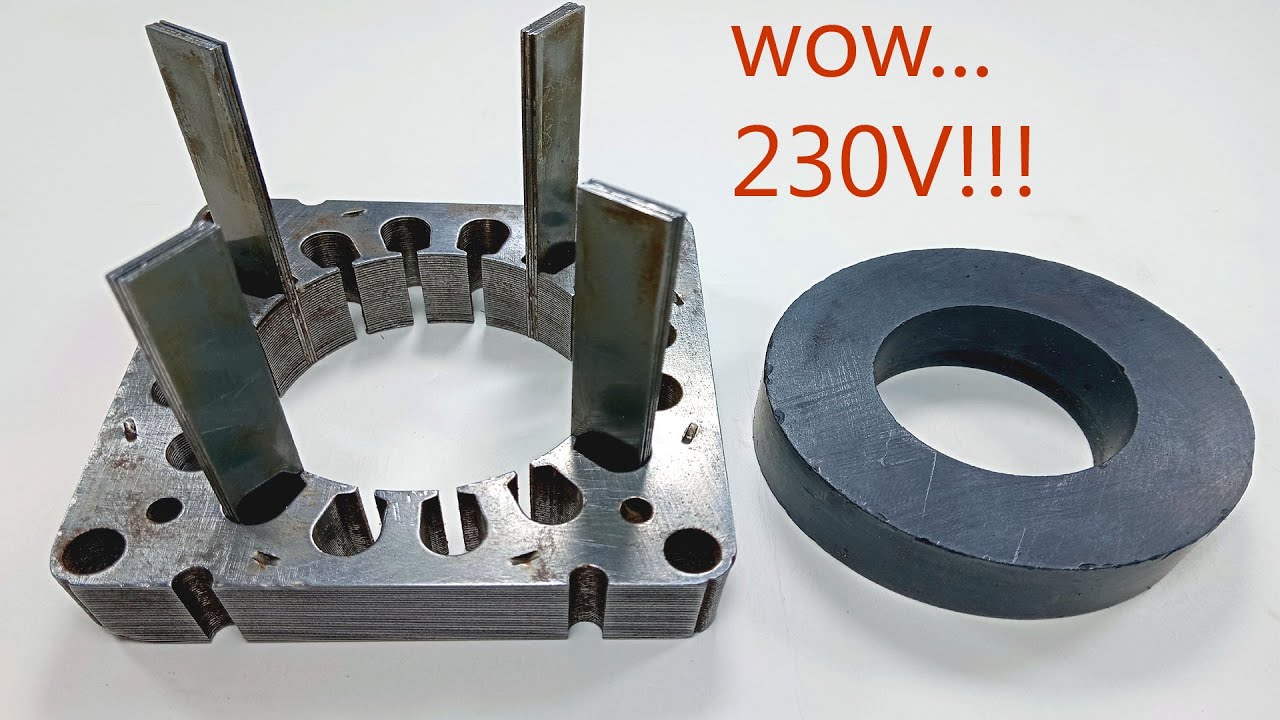 Create a powerful electric generator using copper coil - YouTube