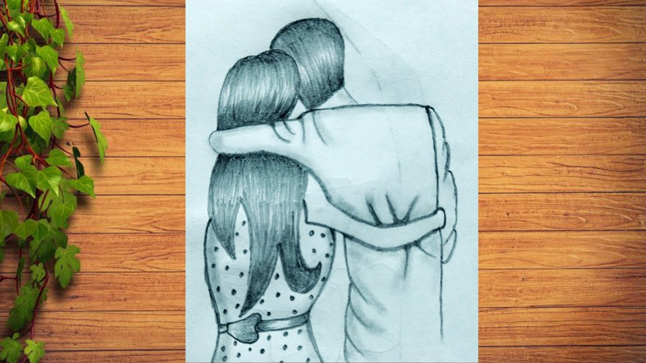 How to draw a couple picture with romance|| couple drawing|| easy ...