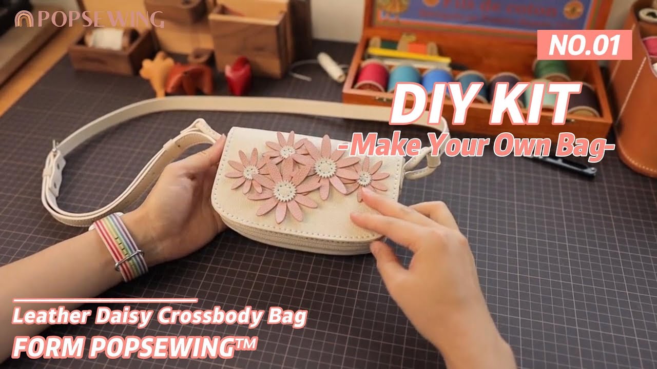 Leather Daisy Crossbody Bag DIY Kit | POPSEWING™ - YouTube