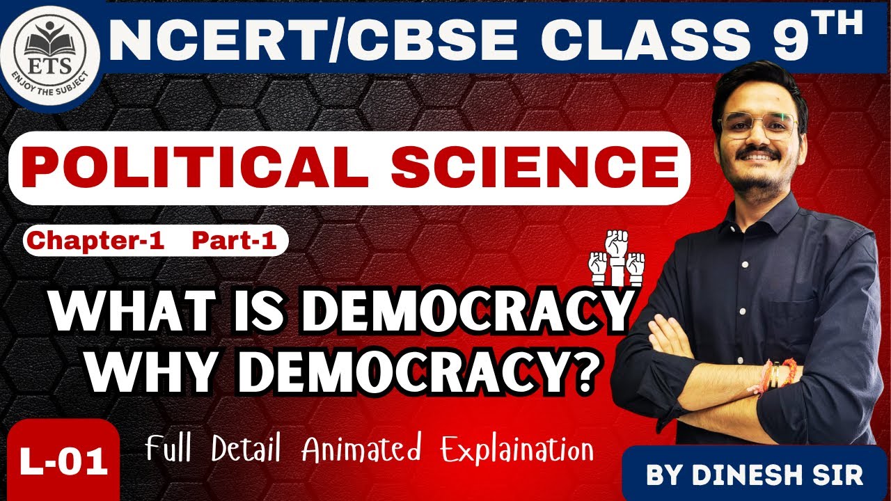 What is Democracy Why Democracy Part-1 | NCERT/CBSE Class 9 Civics Ch‑1 ...