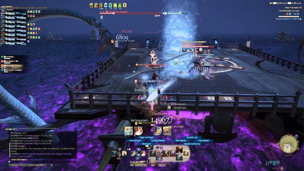 FINAL FANTASY XIV Leviathan Unreal Kill (PLD POV) - YouTube