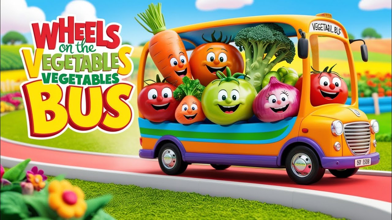 "🚍🎶 Wheels on the Veggie Bus | Sing Along to the Funniest Nursery Rhyme ...