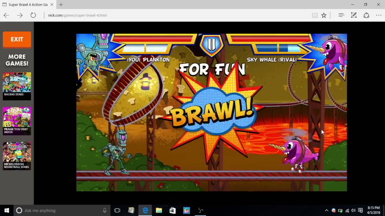 Online Game from nick.com/ called Super brawl 4 / turn on subtitles ...