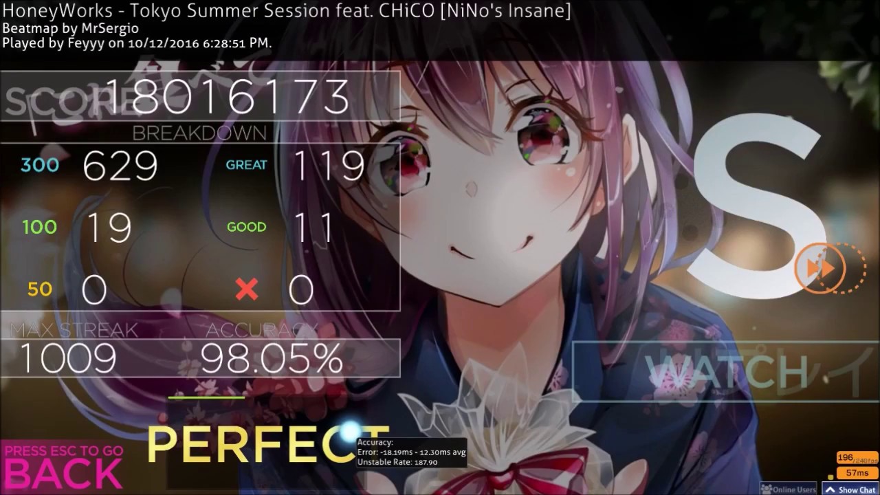 osu! tokyo summer session hddt fc - YouTube