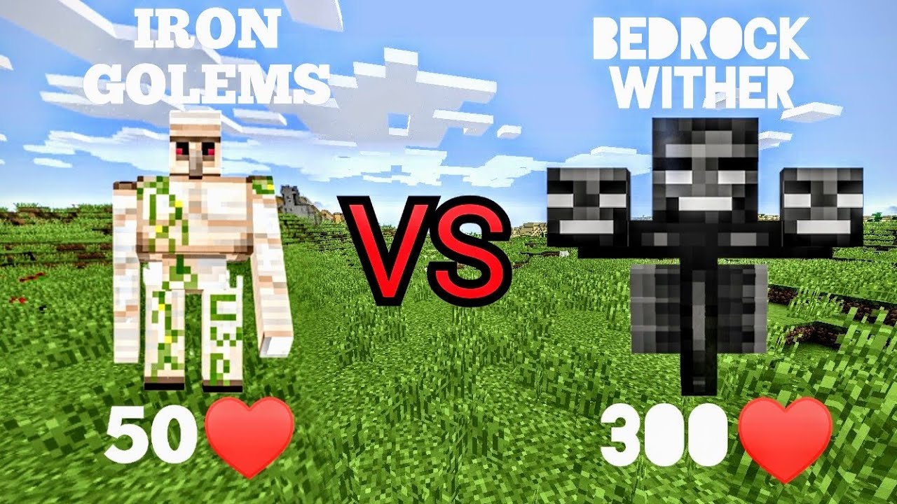 I Tested The Bedrock Wither's Strength By Making It Fight Iron Golems ...