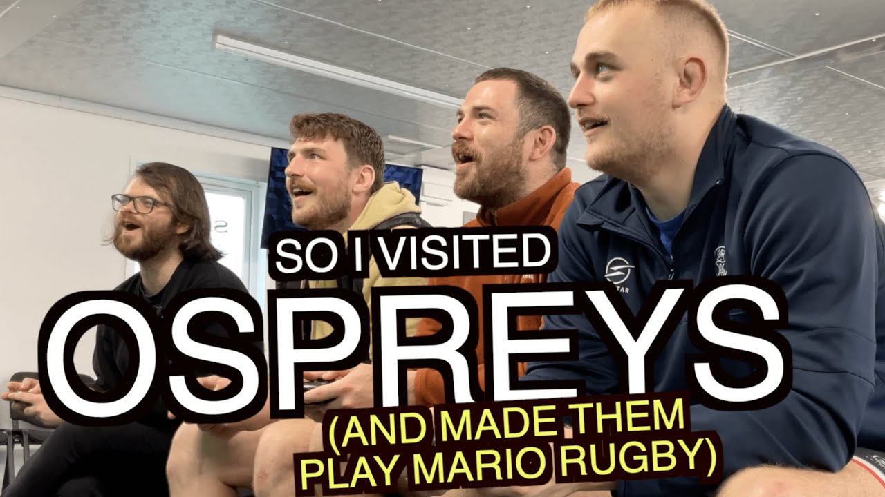 So I visited the Ospreys (and made them play Mario Rugby) - YouTube