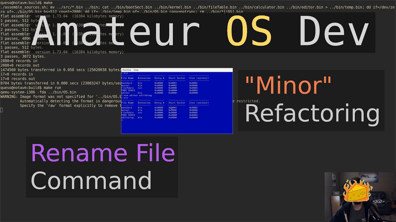 Rename File Command Some Refactoring Amateur OS Dev x86 Asm YouTube Rename File Command Some Refactoring Amateur OS Dev x86 Asm YouTube