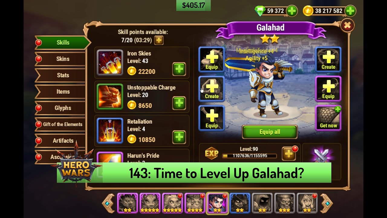 Let's Play Hero Wars 143: Maybe I Should Level Up Galahad... - YouTube