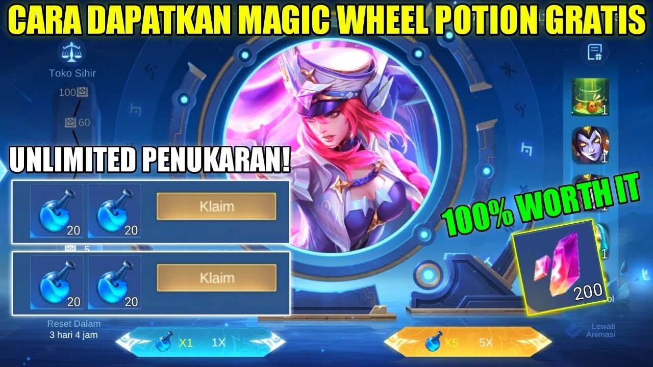 CARA DAPATKAN MAGIC WHEEL POTION GRATIS 2024! AUTO GACHA SKIN LEGEND ...