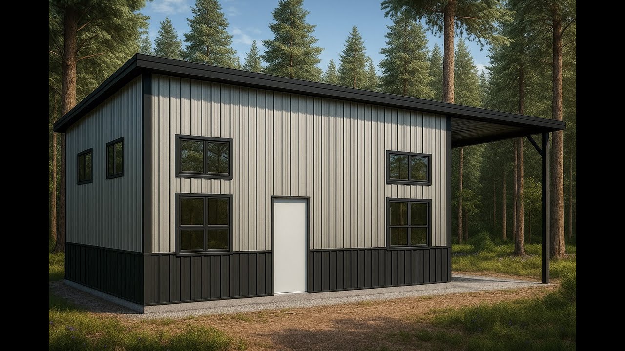 Luxury 20x30 Single Slope Cabin [Side Porch Kit] - YouTube