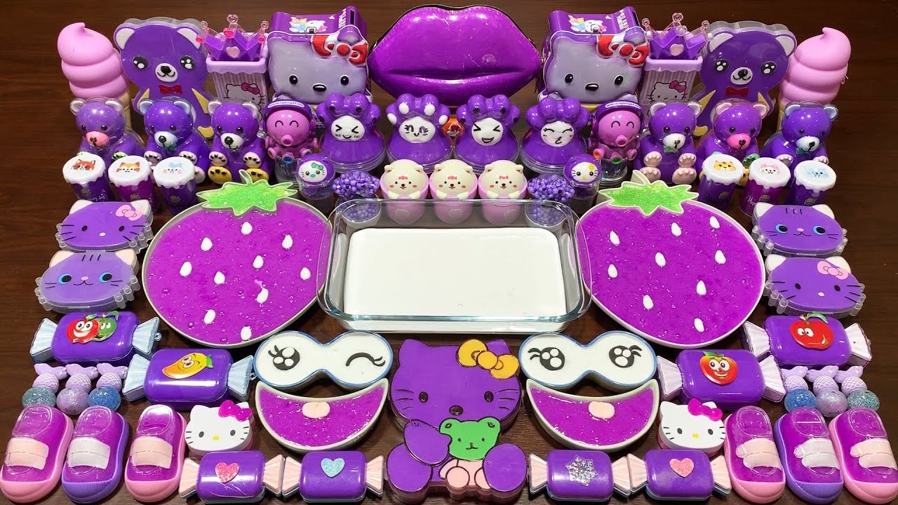 SPECIAL PURPLE SLIME - Mixing Random Things Into Slime ! Satisfying ...