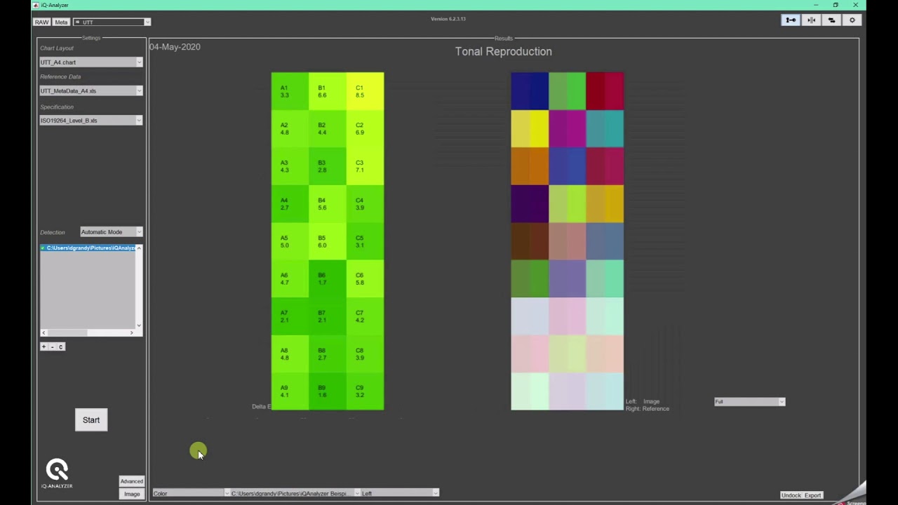 UTT test chart results evaluation with the iQ-Analyzer - YouTube
