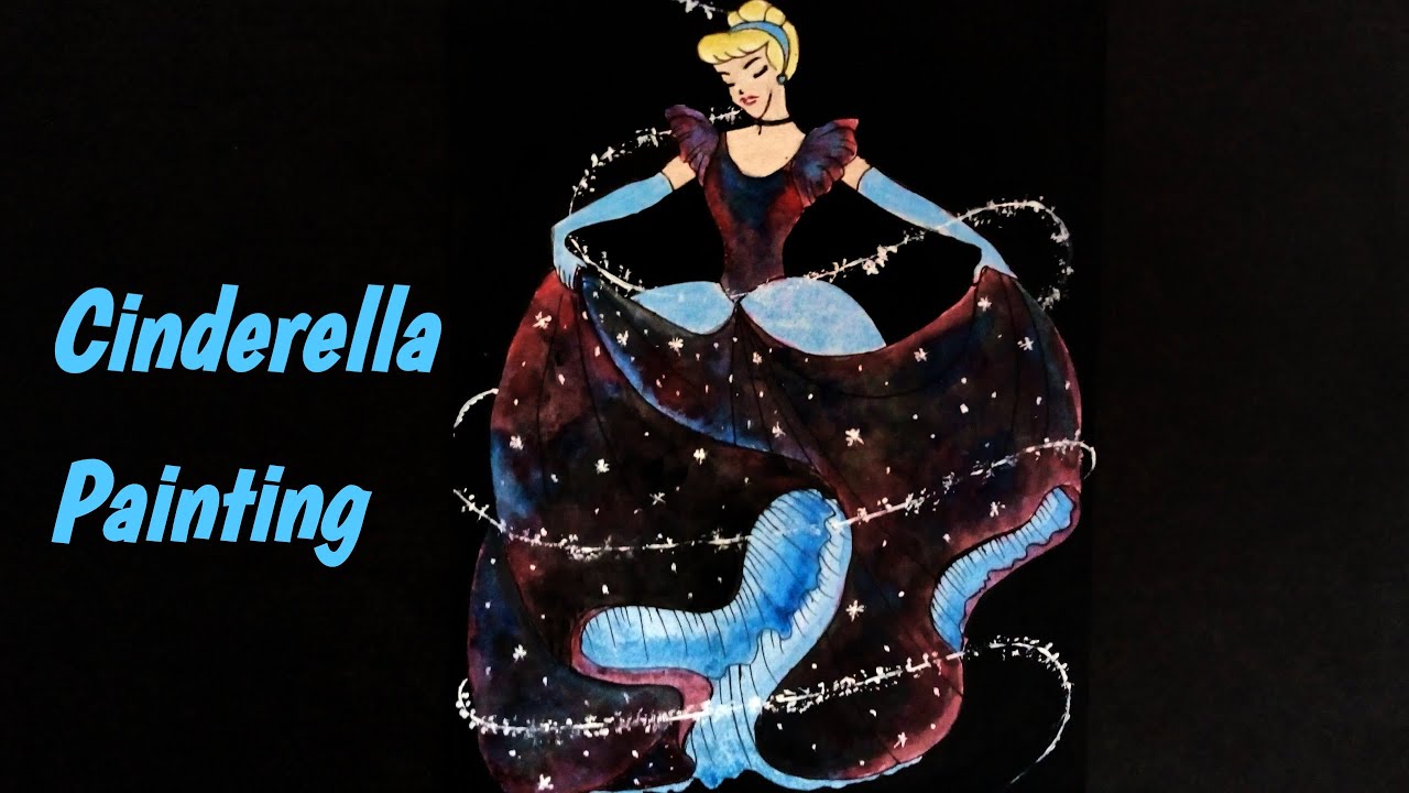 Cinderella Painting Easy | Acrylic Painting - YouTube