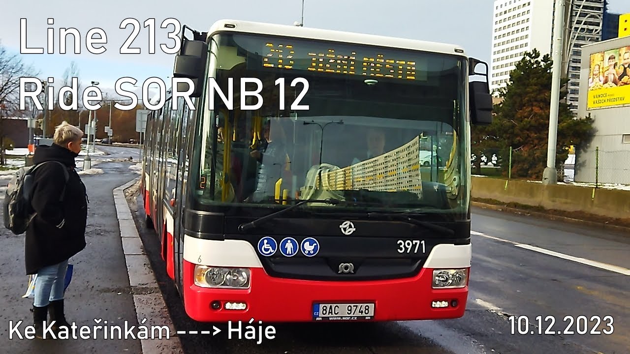 Line 213 Ride SOR NB 12 to Háje - YouTube