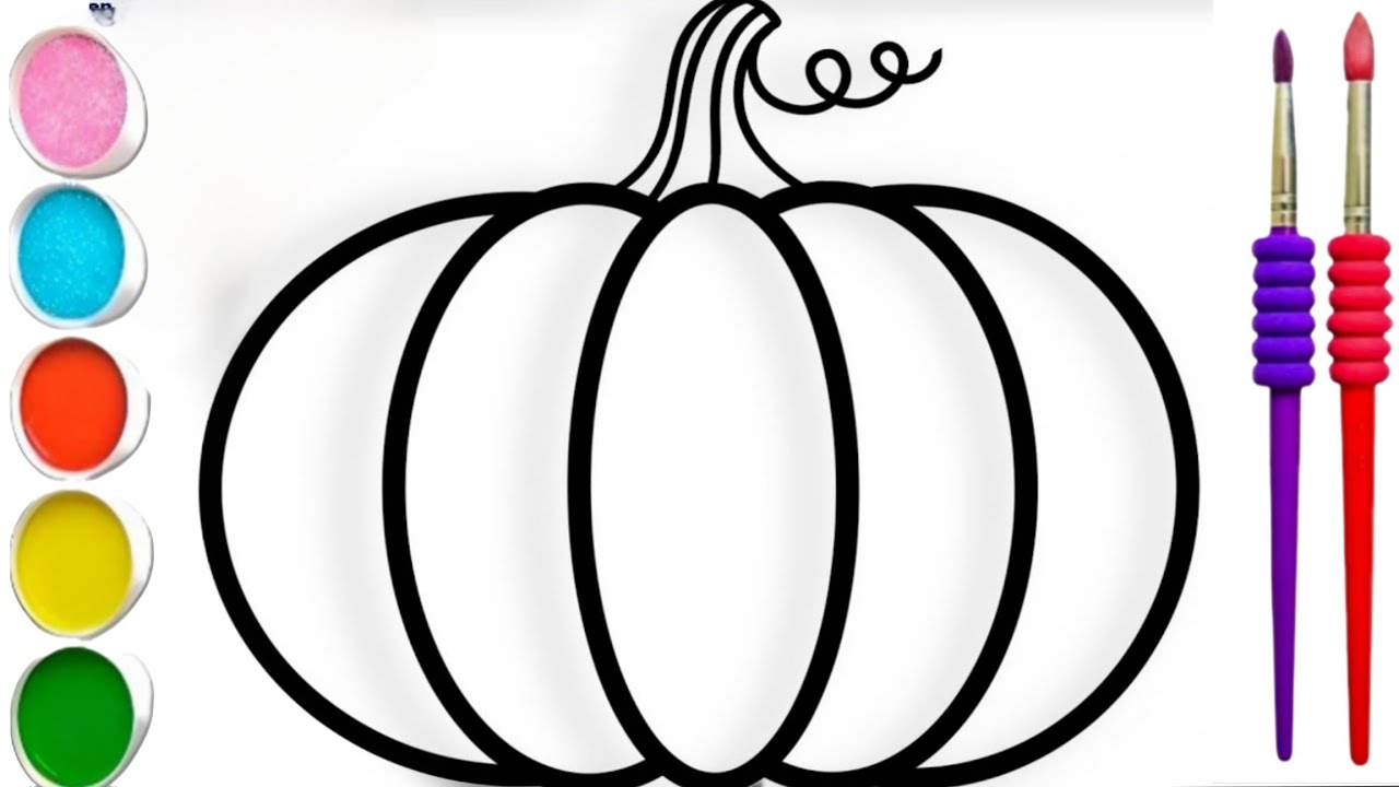 Pumpkin Drawing,Painting and Colouring for Kids & Toddlers,Learn ...