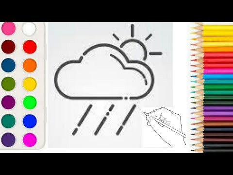 How To Draw A Sun and Rain/Suraj Barish Kaise Banaye/Drawing For ...
