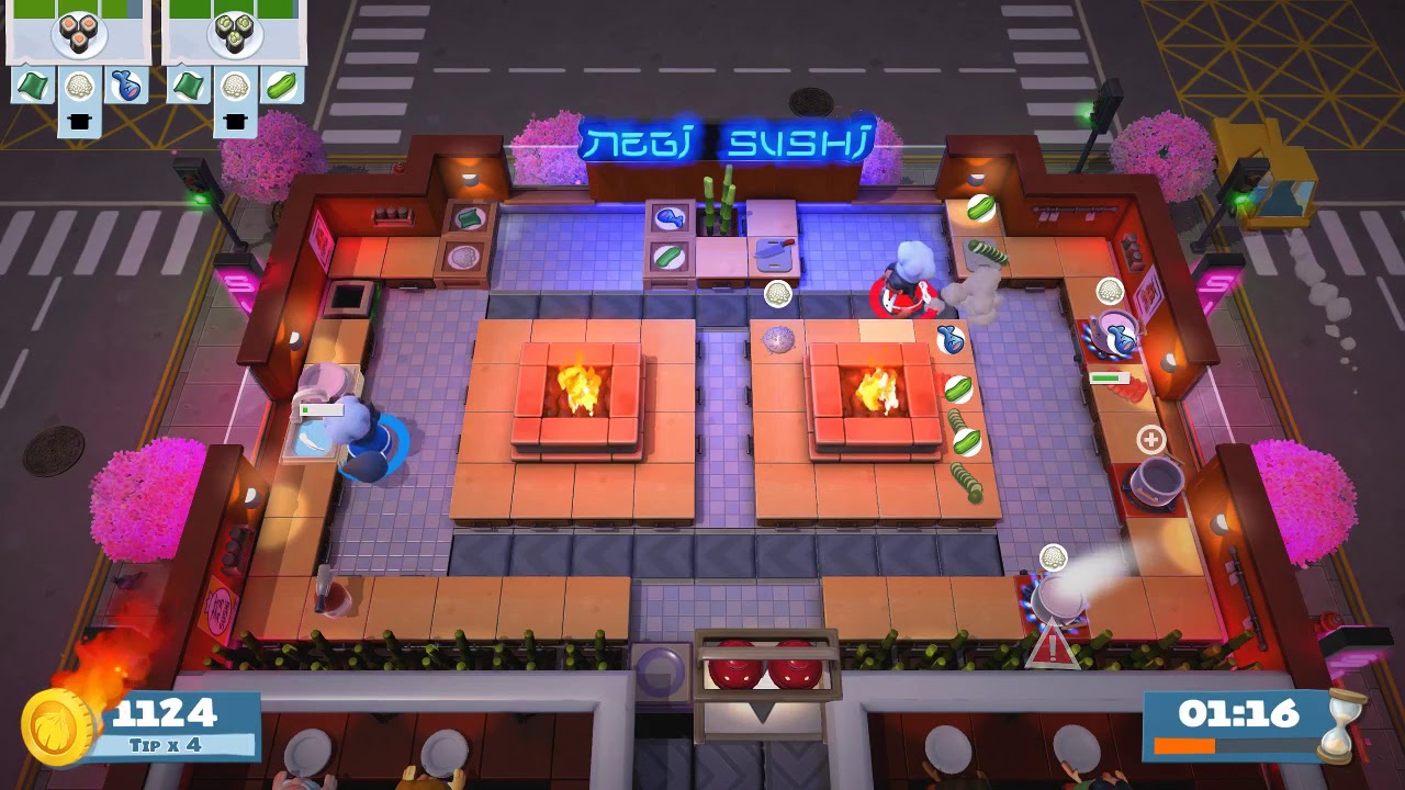 Overcooked 2 - Level 1-4 :: 2 Players - Score: 1952 - YouTube