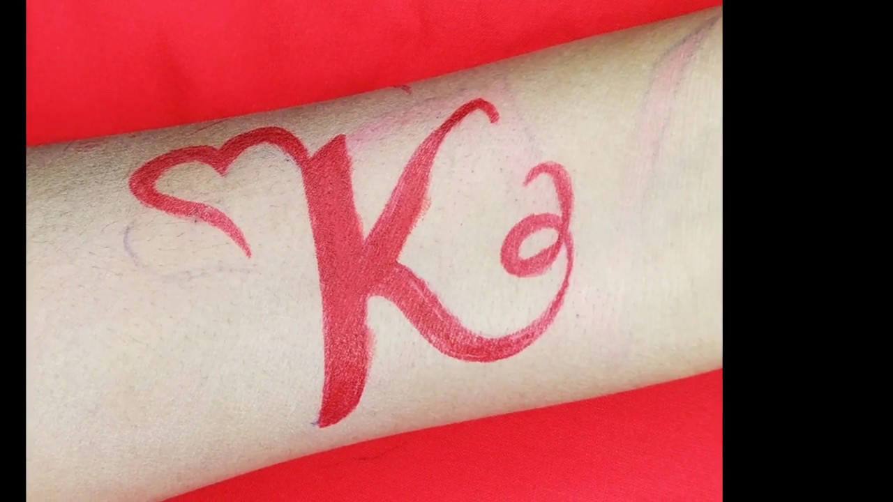 Amazing K💞 Heart Letter Couple Tattoo Design And Beautiful Design By # ...