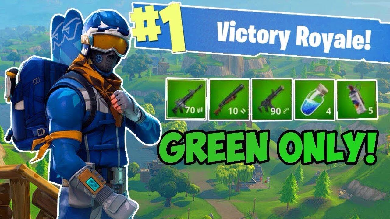 Fortnite Battle Royale Green Weapons Only Challenge - YouTube