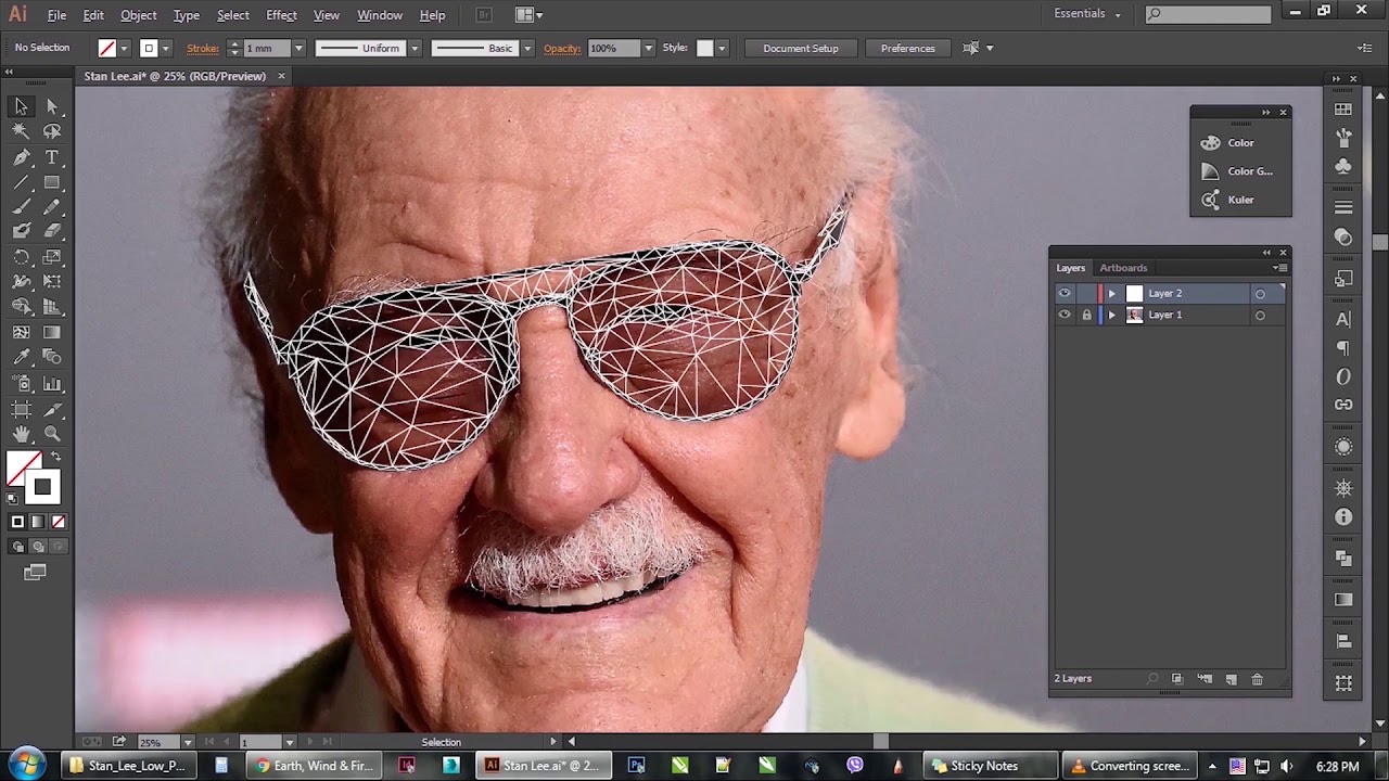 Stan lee low poly - YouTube