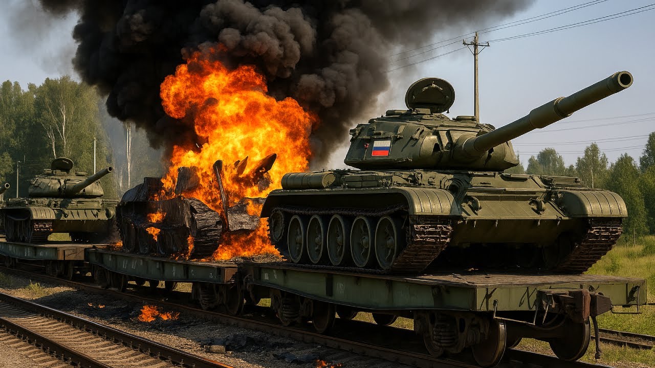 Train Carrying Russian Tanks Destroyed By Ukrainian Precision Strike in ...