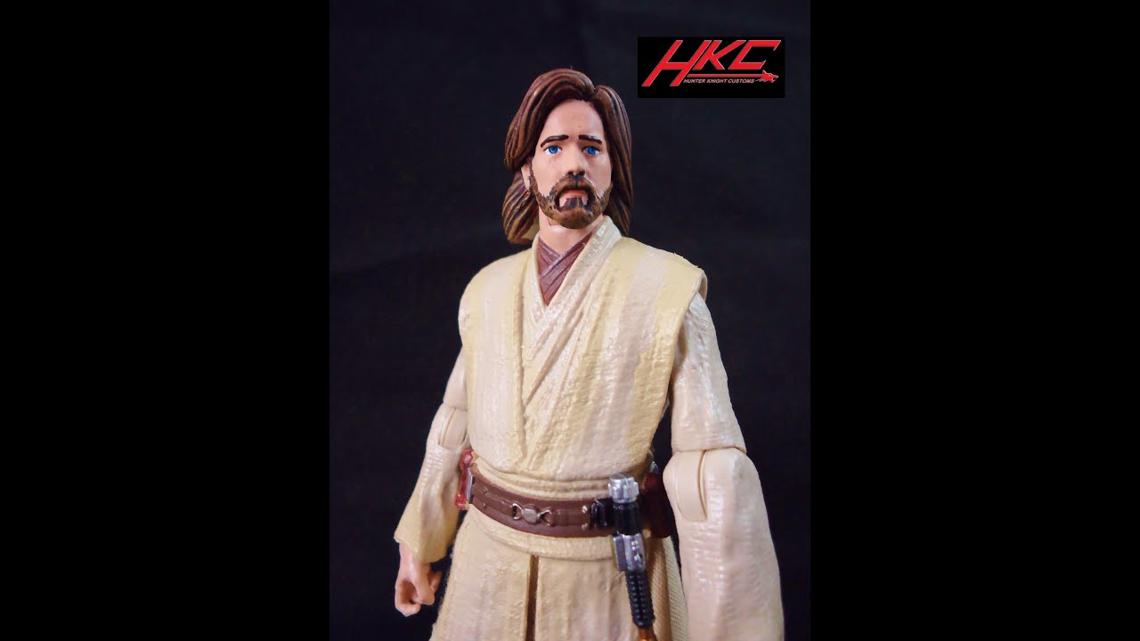 Custom 6 inch Episode 2 OBI WAN HEAD accessory by HKC Star Wars black ...