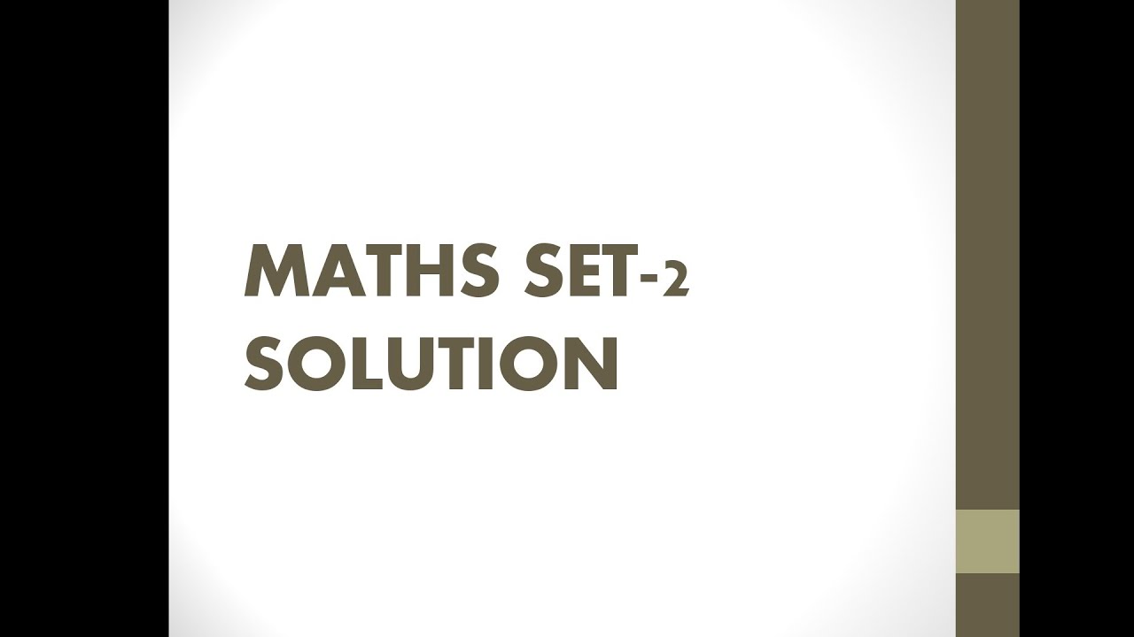math solution.1 - YouTube